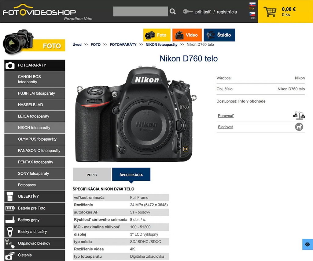 Первые характеристики Nikon D760